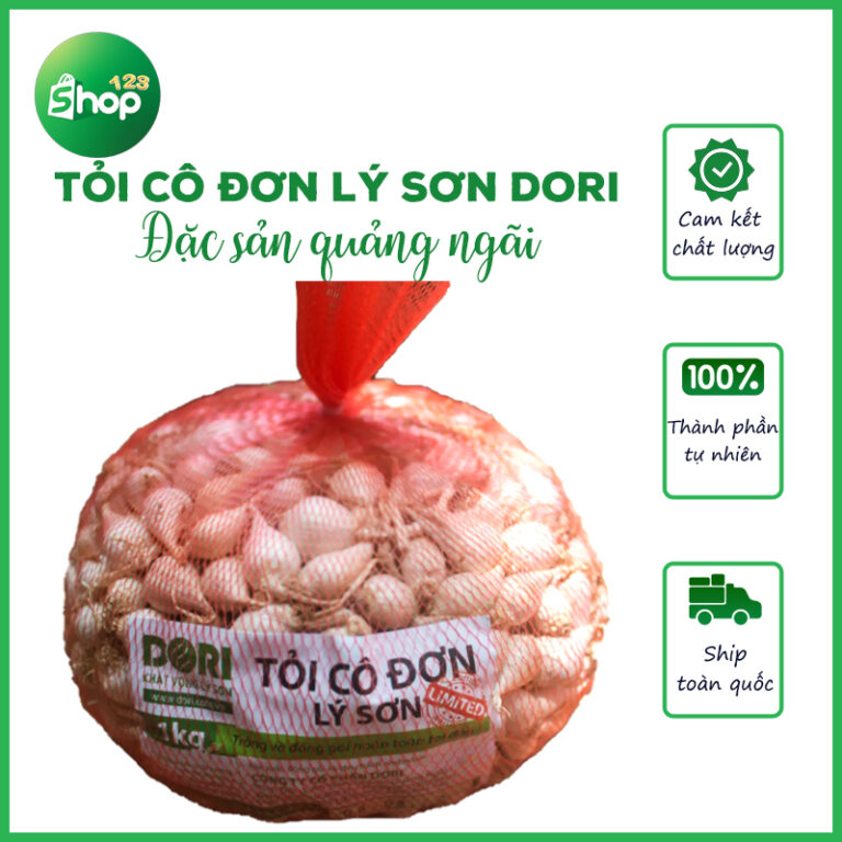 Tỏi Cô đơn Lý Sơn Dori - Túi lưới 250g - 123Shop